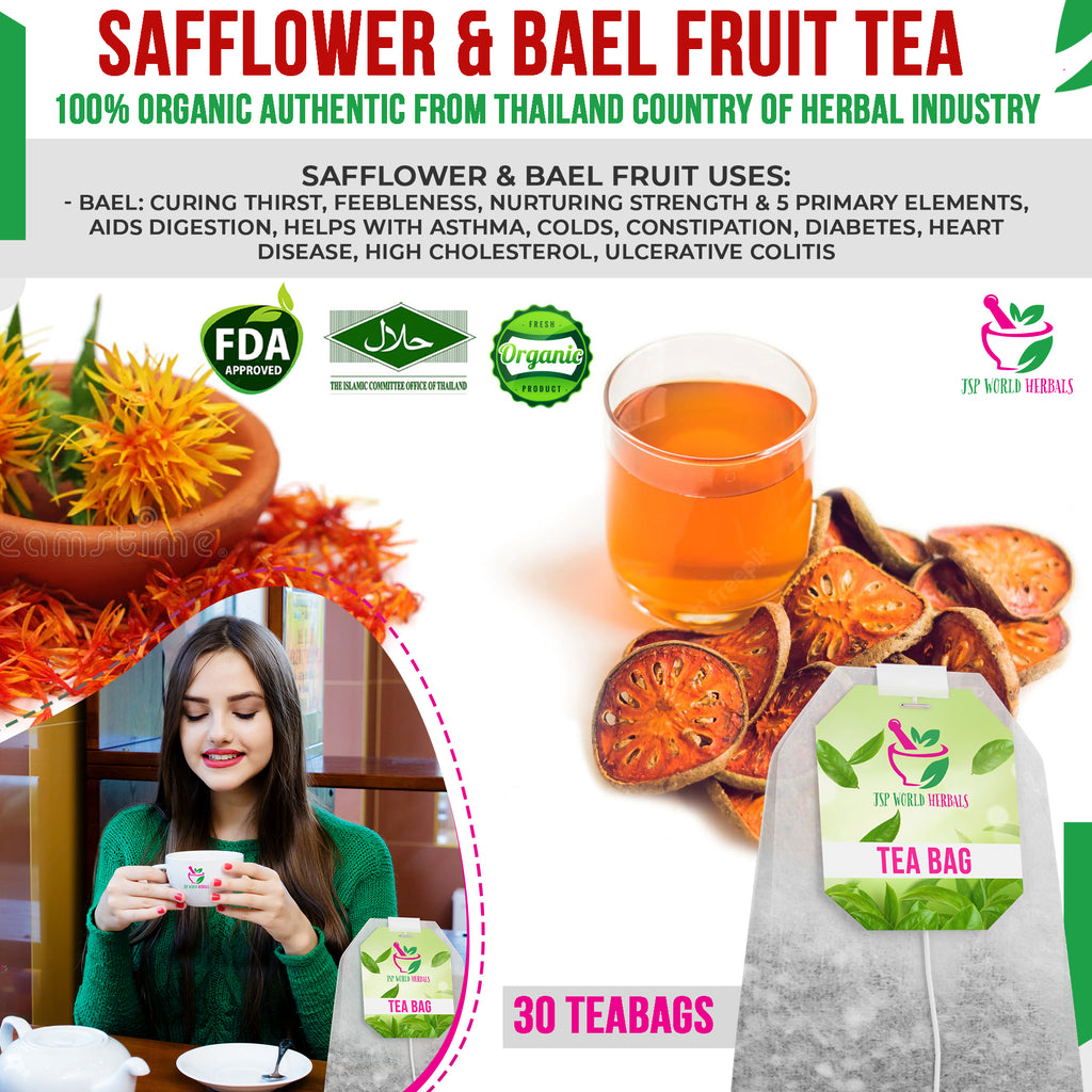 Safflower & Bael Fruit Tea | Curing thirst, feebleness, nurturing ...