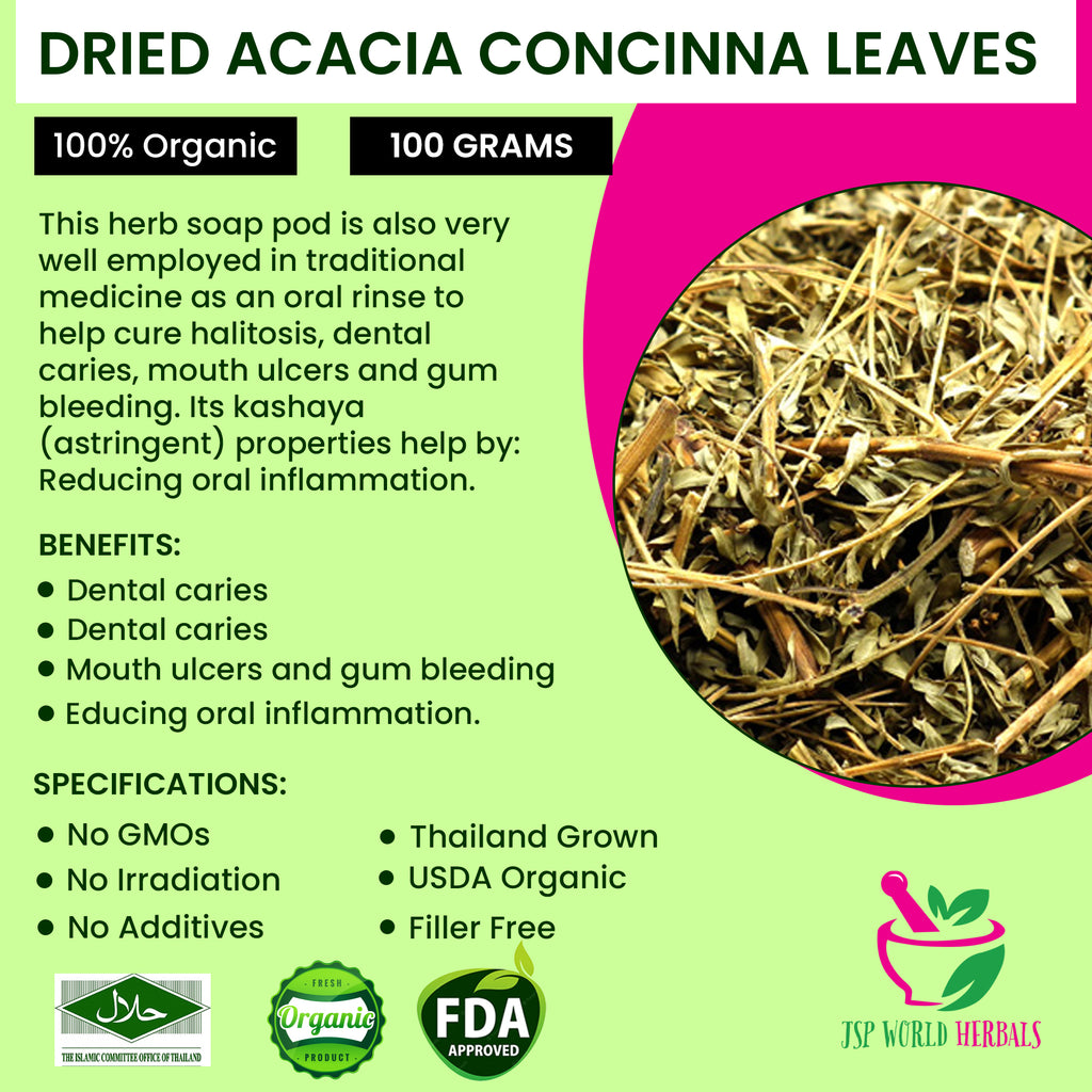 Dried Acacia concinna Leaves | Dental caries, Mouth ulcers | Vegan ...